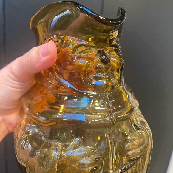 Vintage | Kitchen | Vintage Friar Tuck Monk Amber Glass Pitcher | Poshmark